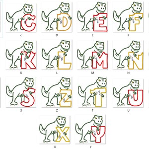 T-rex Dinosaur Personalized Name Letter Whole Alphabet 26 Letters ...