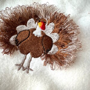 MINI Fringed Turkey Thanksgiving Fluffy Thanks Fall Machine Embroidery ...