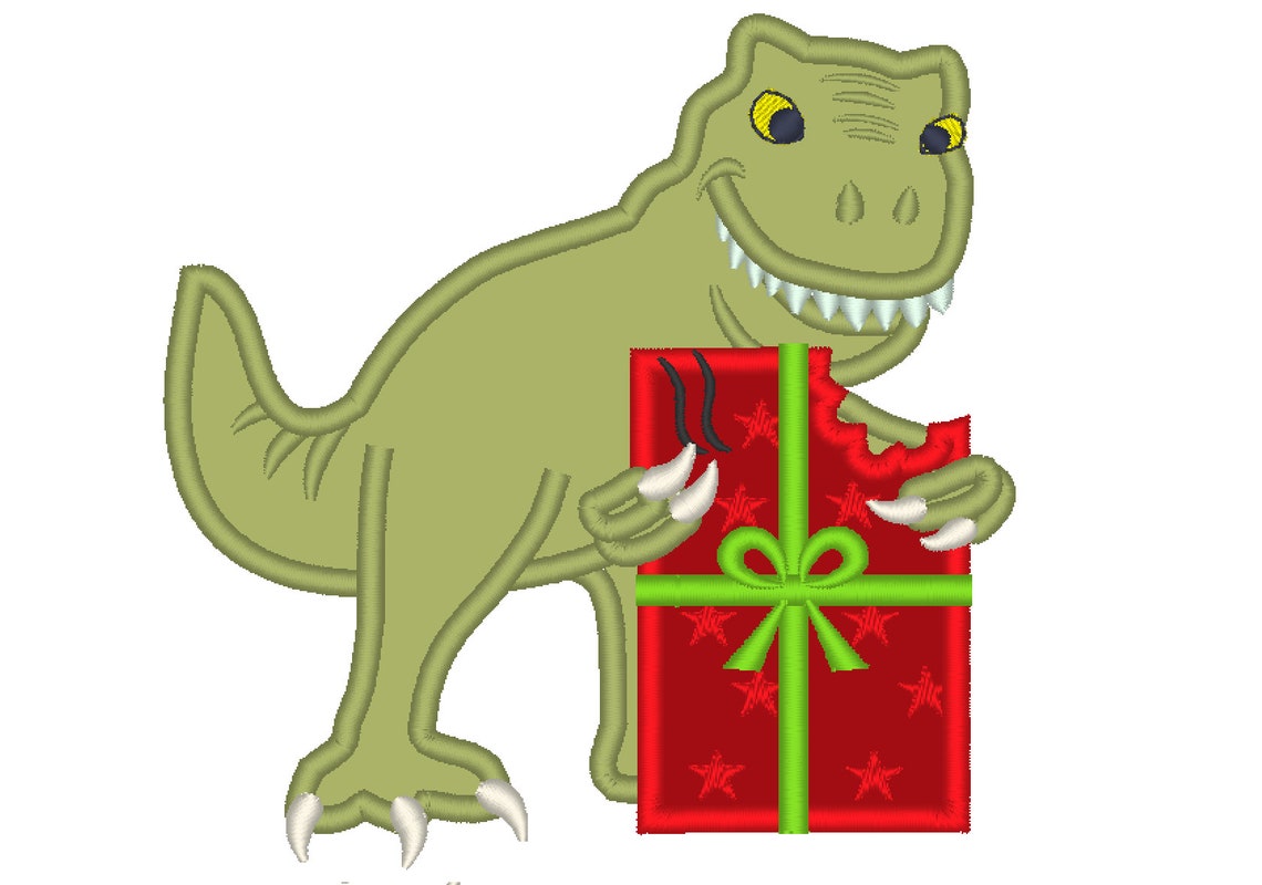 T-rex Dinosaur Birthday Dinosaur T Rex Design Eating a Present - Etsy