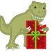 T-rex Dinosaur Birthday Dinosaur T Rex Design Eating a Present - Etsy