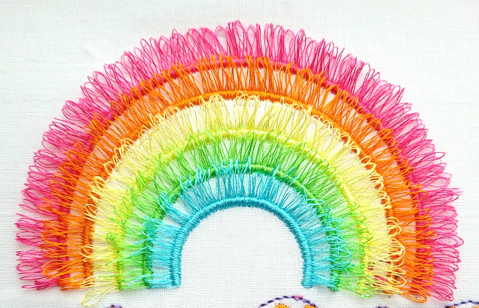 Fringed Rainbow, Awesome Fluffy Rainbow, Fringe in the Hoop ITH Machine ...