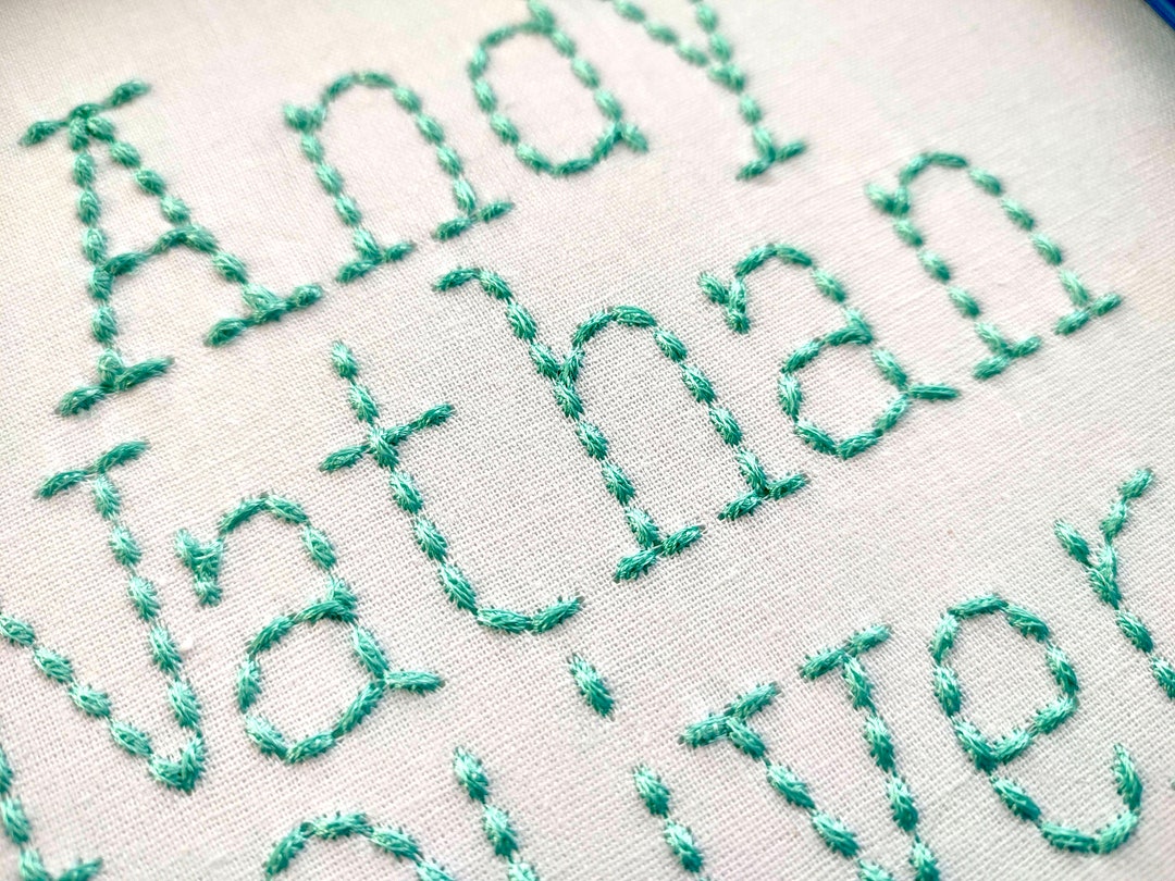 Hand Stitch Effect FONT Machine Embroidery Designs in Assorted Mini ...