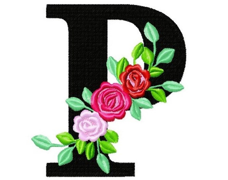 Roses Floral Individual Letter P Garden Flag Monogram Roses - Etsy