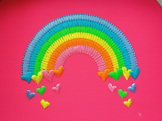 Mini Rainbow Fill Stitch Solid Stitch Rainbow in Many Sizes - Etsy