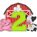 Farm Barn Animals Birthday Number TWO 2 With Barn Cow Pig Rooster Cute ...