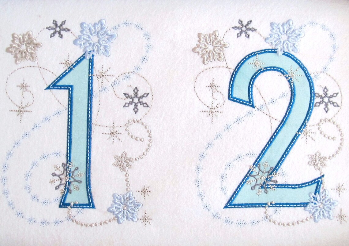 Frozen Birthday Snowflakes Numbers Machine Embroidery - Etsy