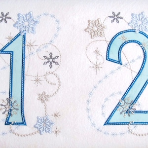 Frozen Birthday Snowflakes Numbers , Machine Embroidery Applique ...