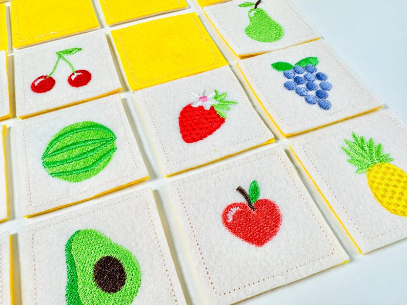 Memory Game FRUITS in the Hoop Machine Embroidery Designs Download for ...