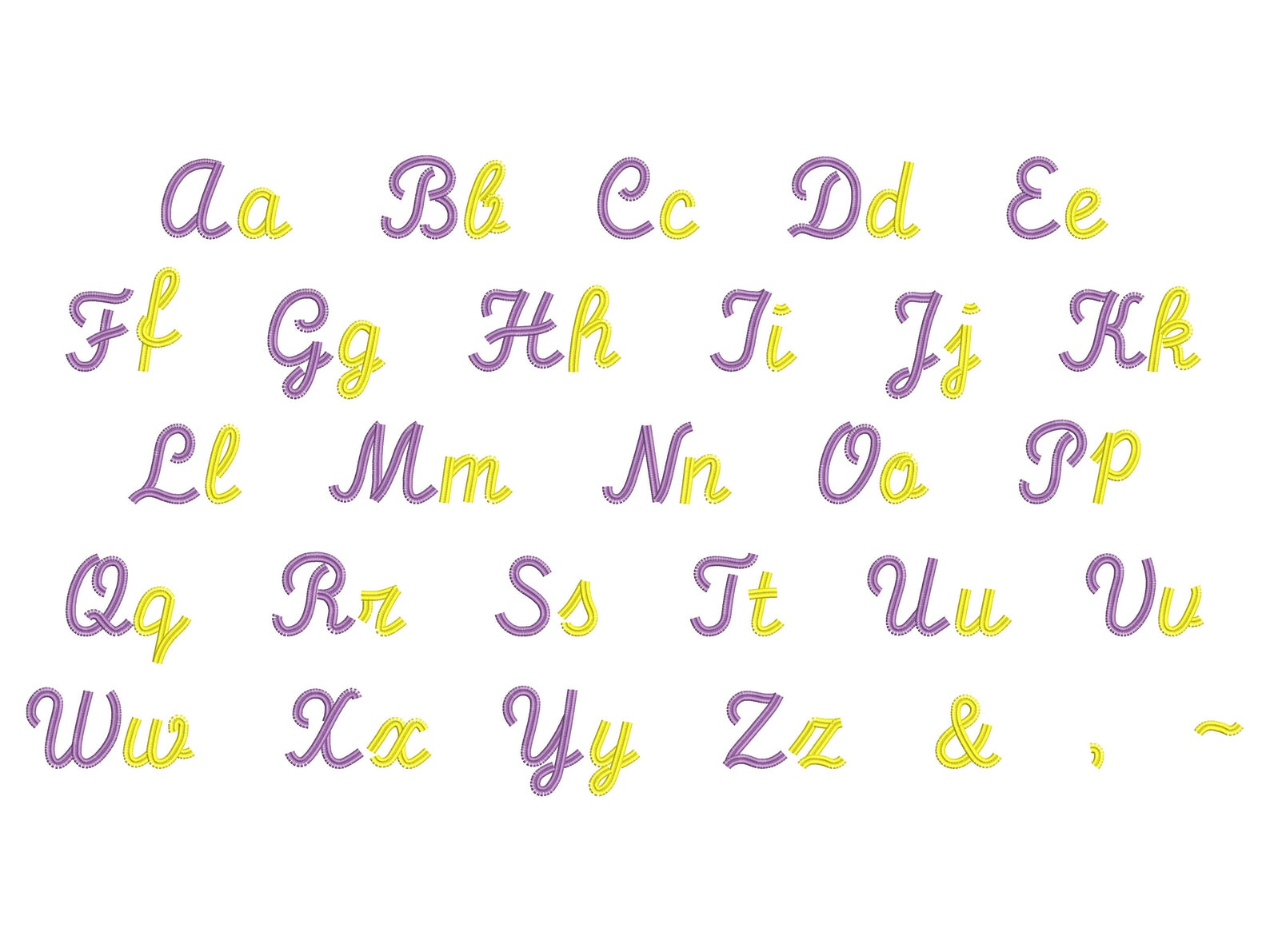 Fringed Handwriting Fluffy FONT Machine Embroidery Designs in Assorted ...