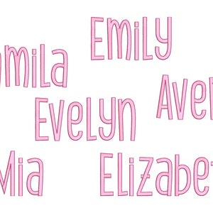 Satin Stitch and Outline Thin Tall Font Alphabet Playful Kids Baby ...