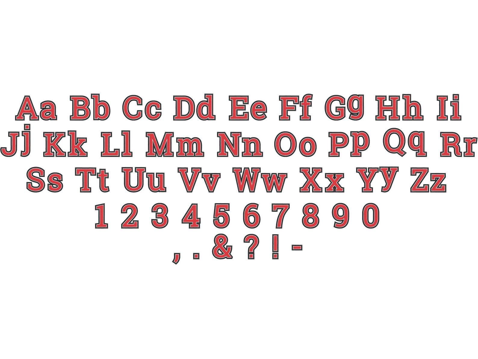 Big Two Double Layers Font Applique and Fill Stitch on Top | Etsy