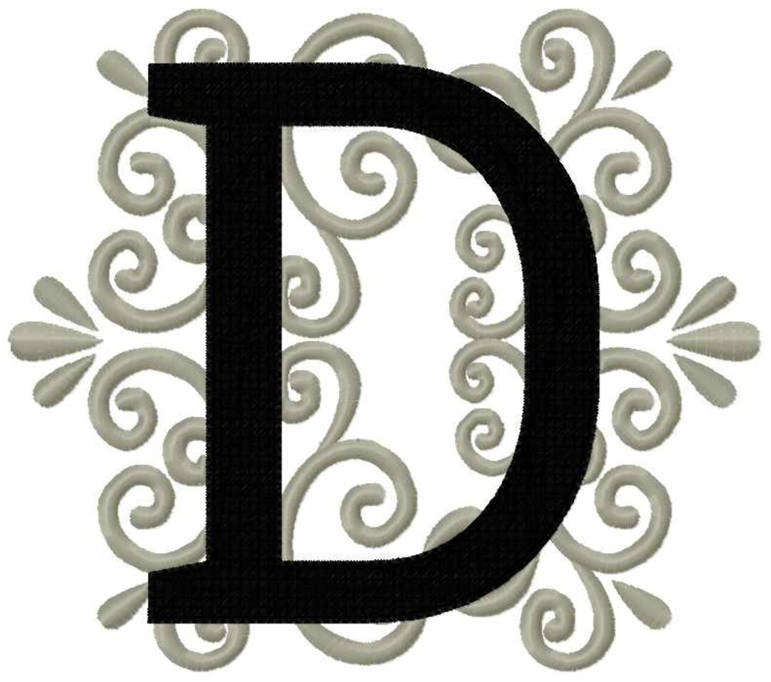 Regal Royal Classic Letter D Garden Flag Monogram Lace Swirl Block Font ...