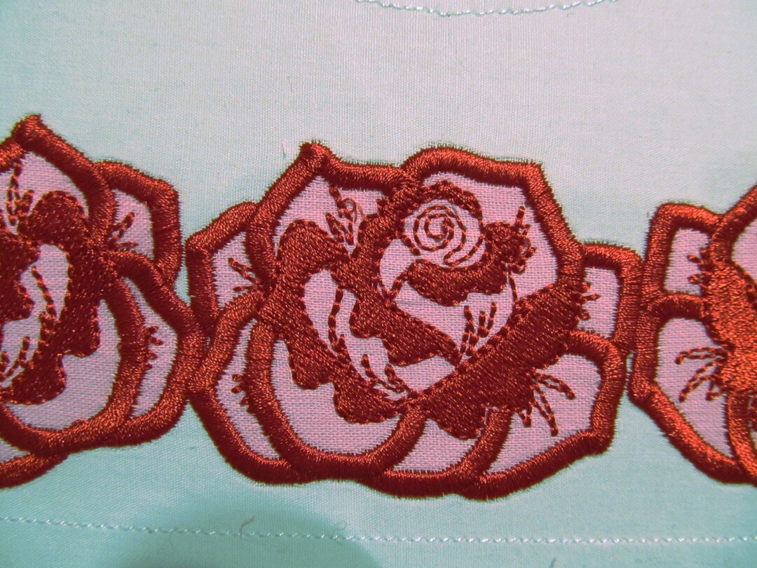 Single Beautiful Rose and Triple Roses Machine Embroidery Applique ...
