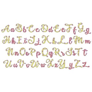 Glitter Sparkling FONT Night Starry Sky Alphabet Kids Girl Princess ...