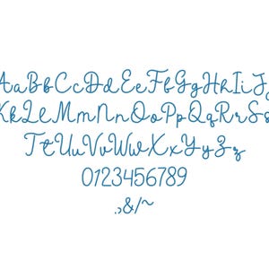 Extra Bold Chain Stitch Handwritten Script FONT Machine Embroidery ...