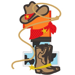 Cowboy Birthday Number 1 - Only Number ONE With Rope, Hat, Boots ...
