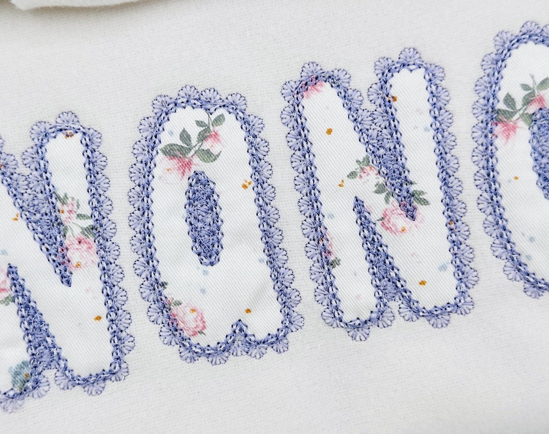 Lace Edge Applique Alphabet Font Lace Trim Effect Letters, Monogram ...