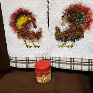 Fringed Fluffy Chenille Turkey Thanksgiving Thanks Fall Machine ...