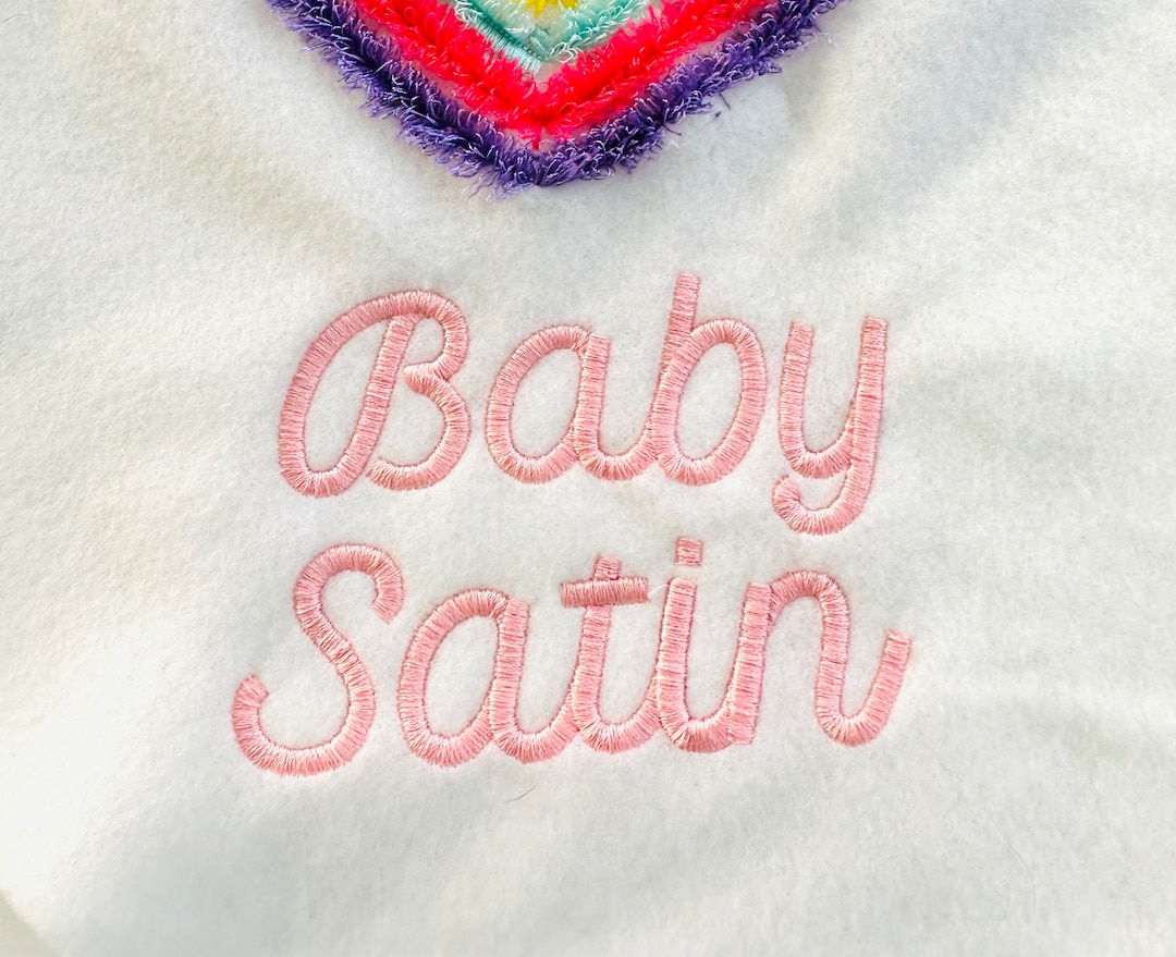 Baby Satin Stitch Handwritten Font Alphabet Playful Kids Baby Monogram ...