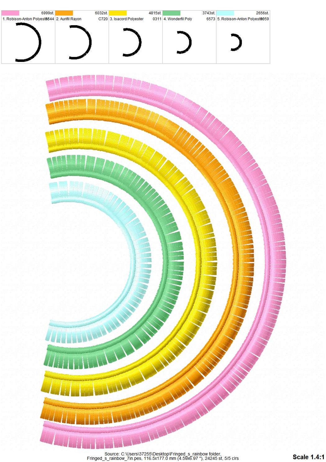 Fringed Rainbow, Awesome Fluffy Rainbow, Fringe in the Hoop ITH Machine ...