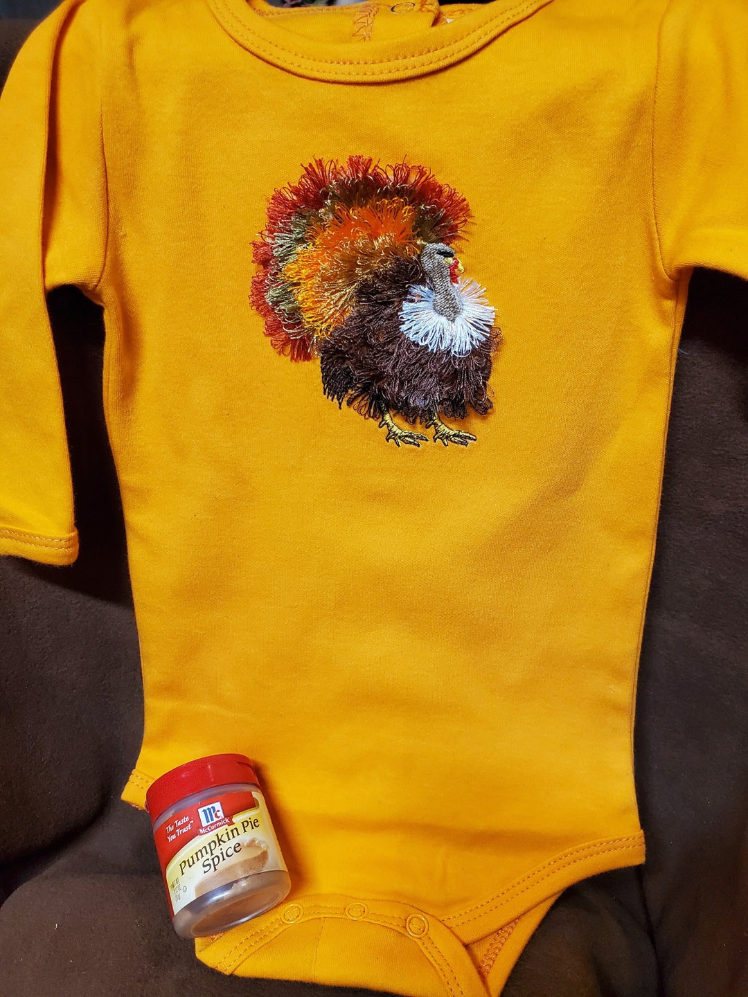 Fringed Fluffy Chenille Turkey Thanksgiving Thanks Fall Machine ...