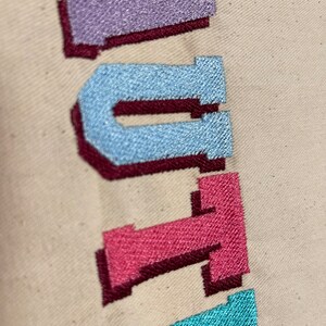 MINI Varsity Collegiate Block Type Shadow Font Fill Stitch Machine ...