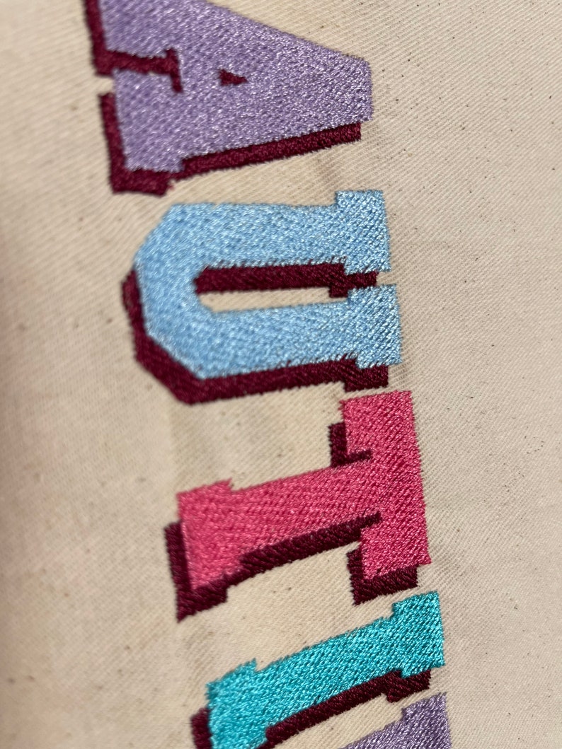 MINI Varsity Collegiate Block Type Shadow Font Fill Stitch Machine ...