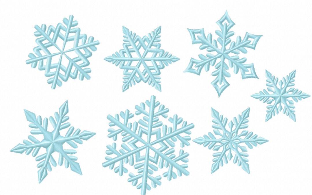 6 Snowflakes Machine Embroidery Designs SET of 6 Snowflake in Assorted ...