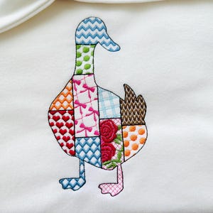 Patchwork Duck Farm Bird Animal Patterned Duck Silhouette Outline ...