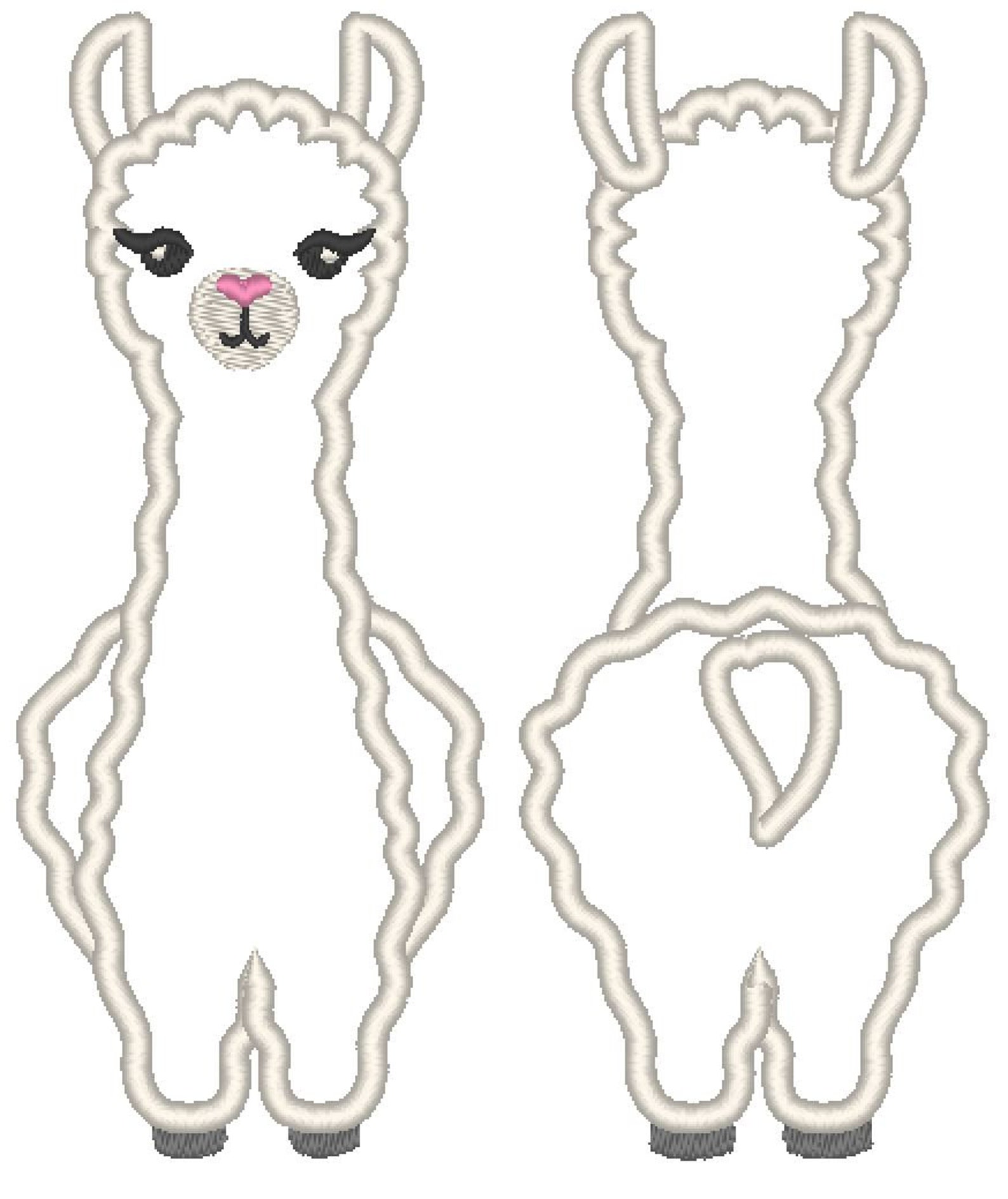 Llama Lama Lama Applique Llama Back and Front Applique - Etsy