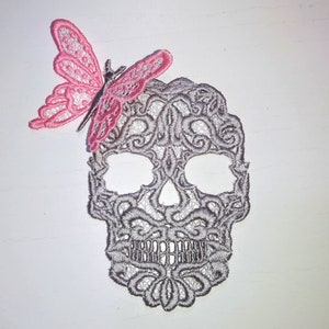 Swirl Skull and Butterfly 2 FSL Designs, Free Standing Lace Day of the ...