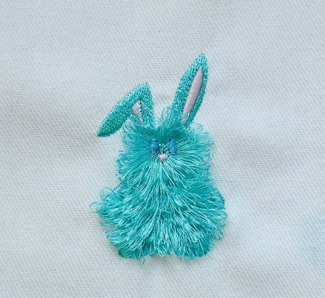 Fringed Easter Bunny Fur 3 Types Fuzzy in the Hoop Small Cute Mini ...