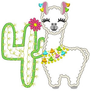 Llama Alpaca Birthday Cactus Number Set 1-9 Applique Designs Pretty ...