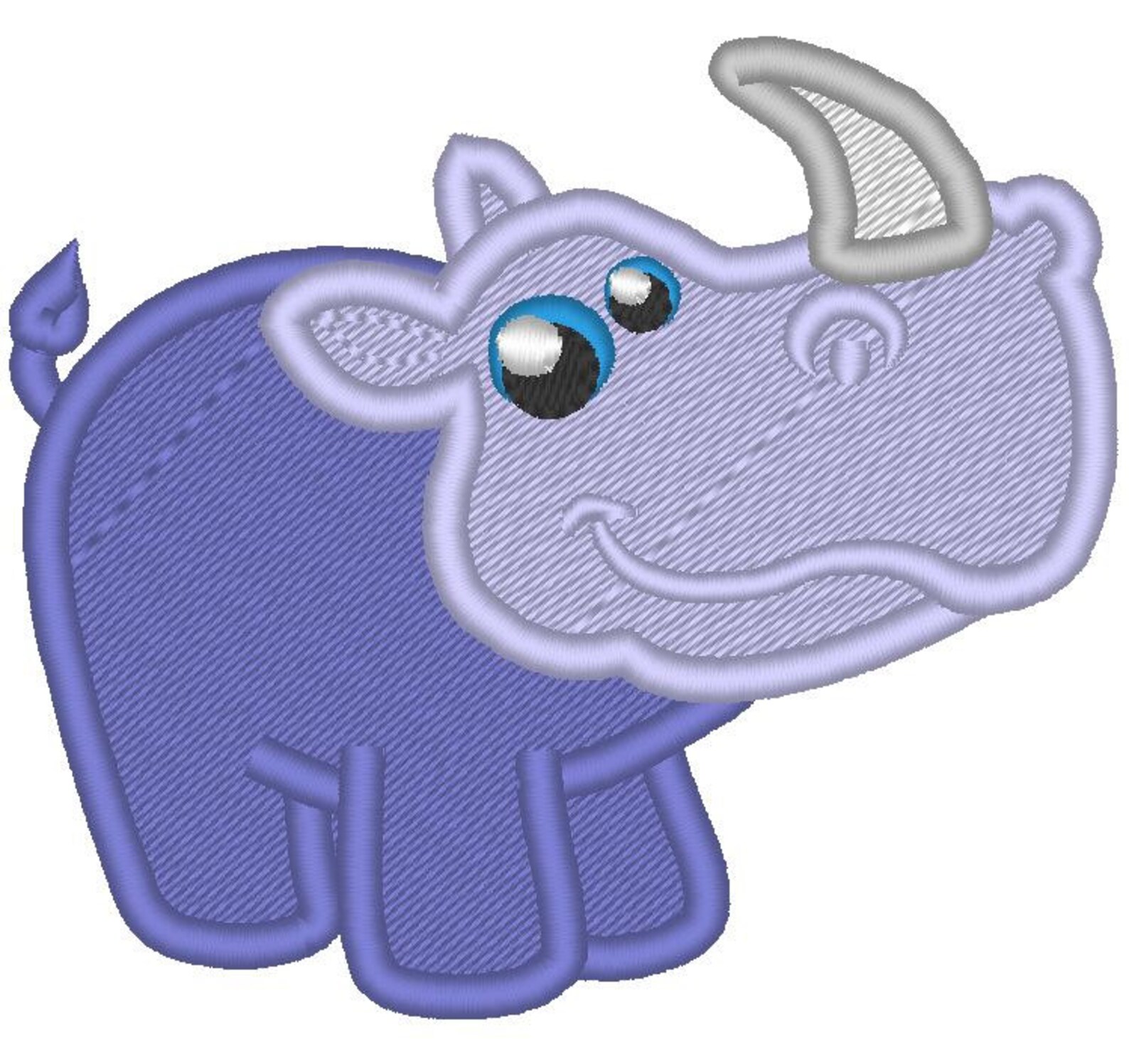 Rhino machine embroidery applique and fill stitch designs | Etsy