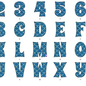 Iridescent 2 Color Mermaid Monogram FONT Alphabet Embroidery Designs ...