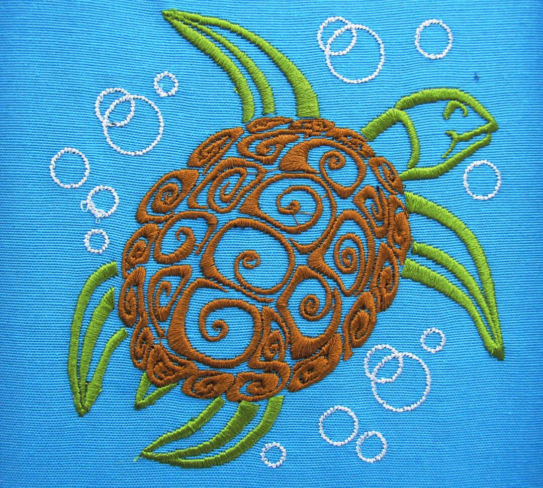Sea Turtle Machine Embroidery Designs for Hoop 4x4 5x7 and 6x10 Sea ...