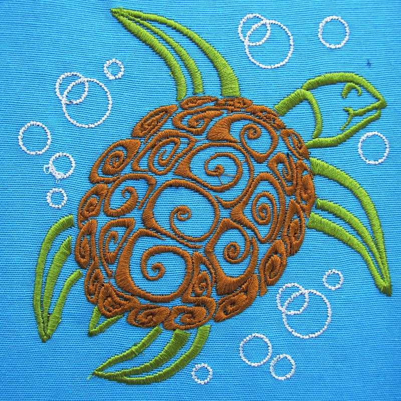 Turtle Embroidery - Etsy