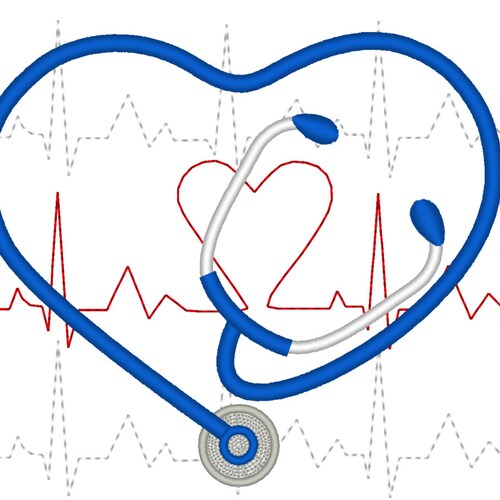 Stethoscope Embroidery Doctor and Nurse Stethoscope Heart - Etsy