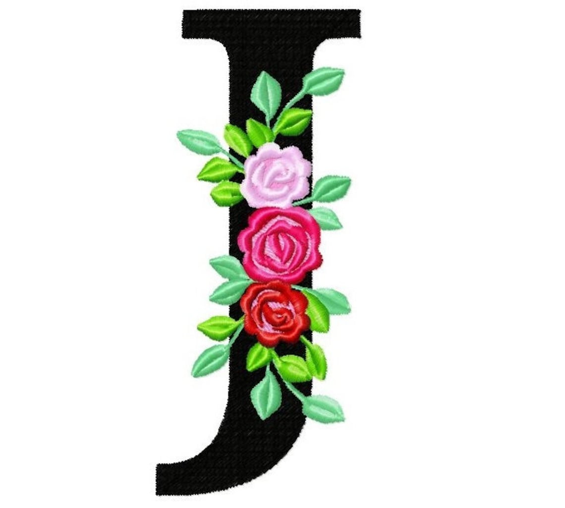 Roses Floral Individual Letter J Garden Flag Monogram Roses - Etsy