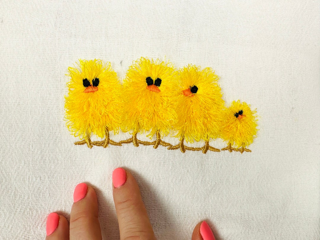 Little Chicks in a Row Machine Embroidery Designs Fringe Chick Fringed ...