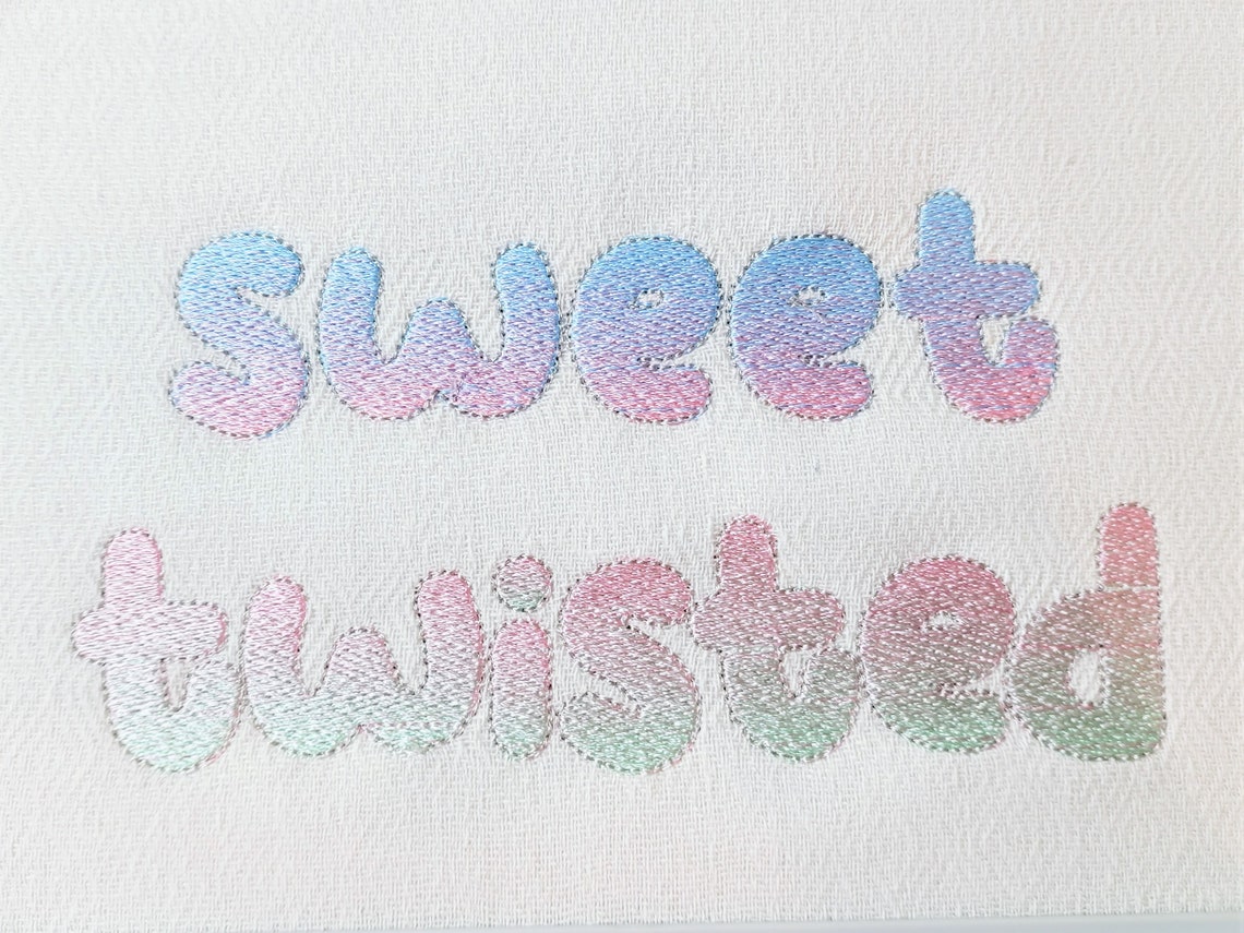 Rainbow Iridescent 2 Color Monogram FONT Alphabet Machine Embroidery ...