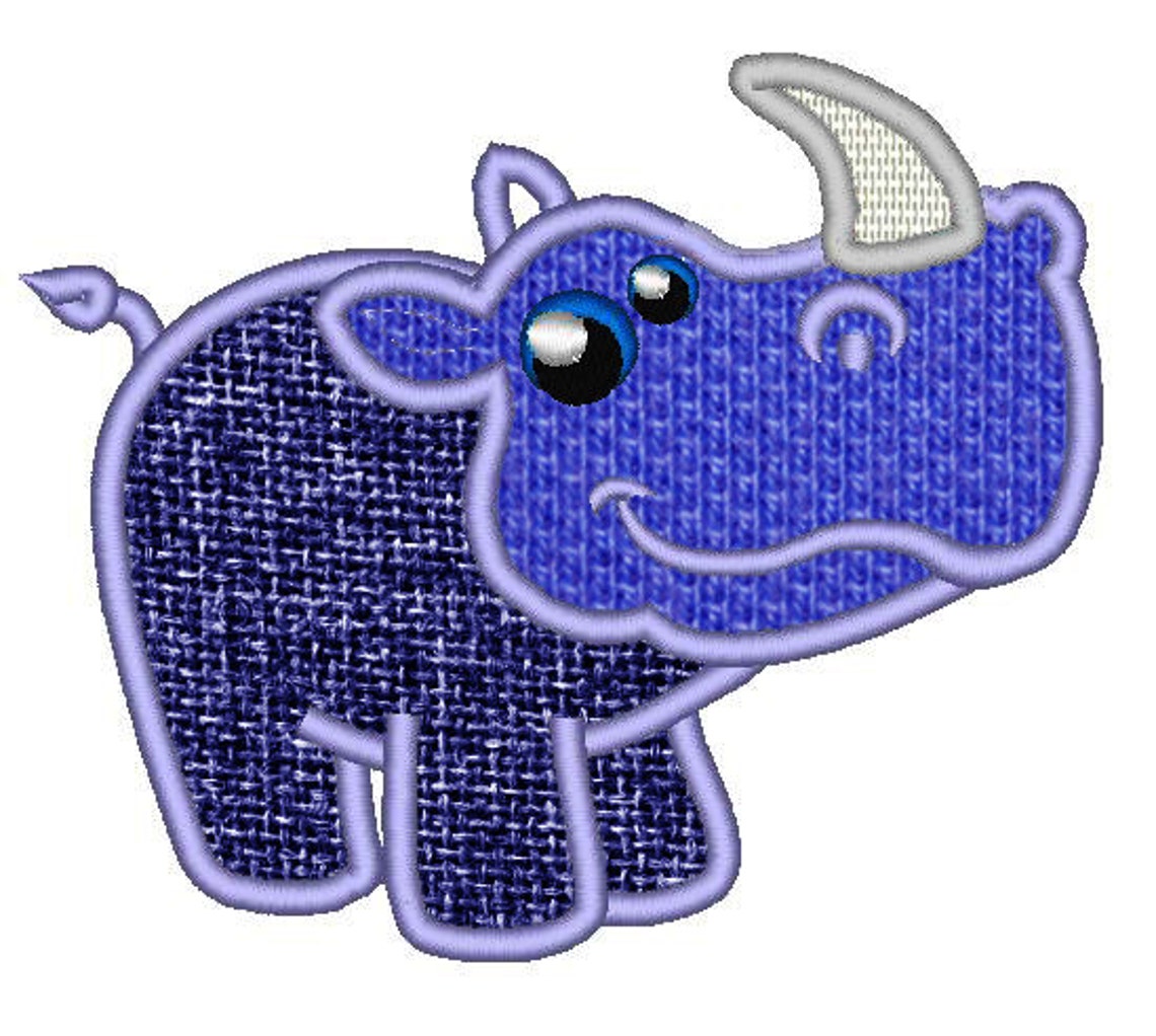 Rhino Machine Embroidery Applique and Fill Stitch Designs - Etsy