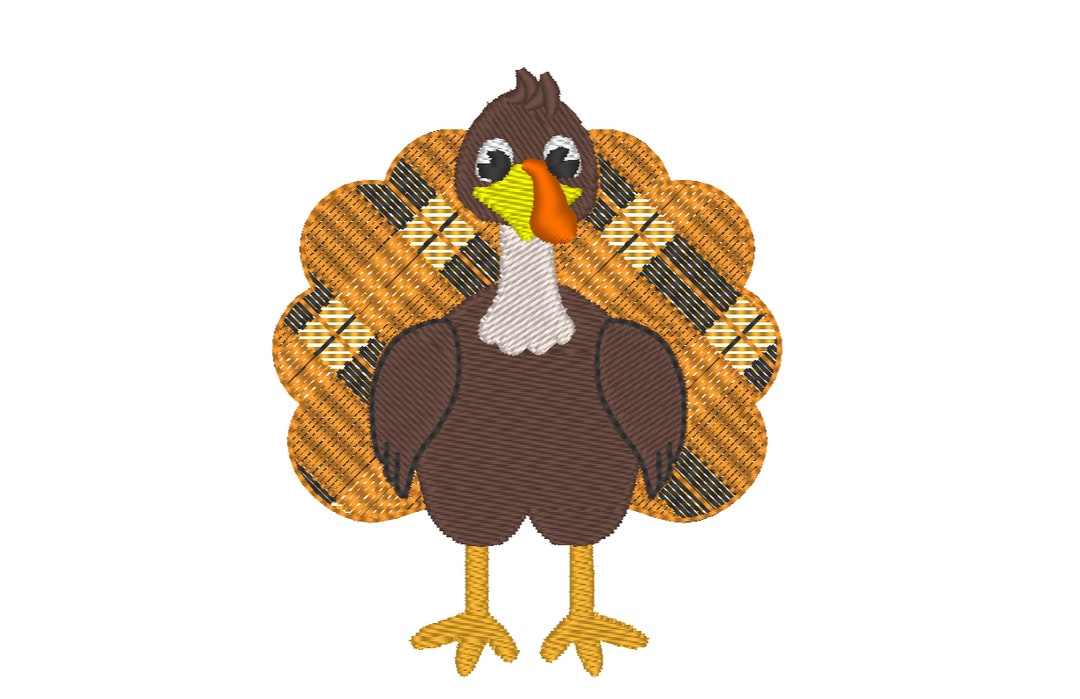 Turkey Gobble Plaid Checkered Gingham Tartan Thanksgiving Turkey ...