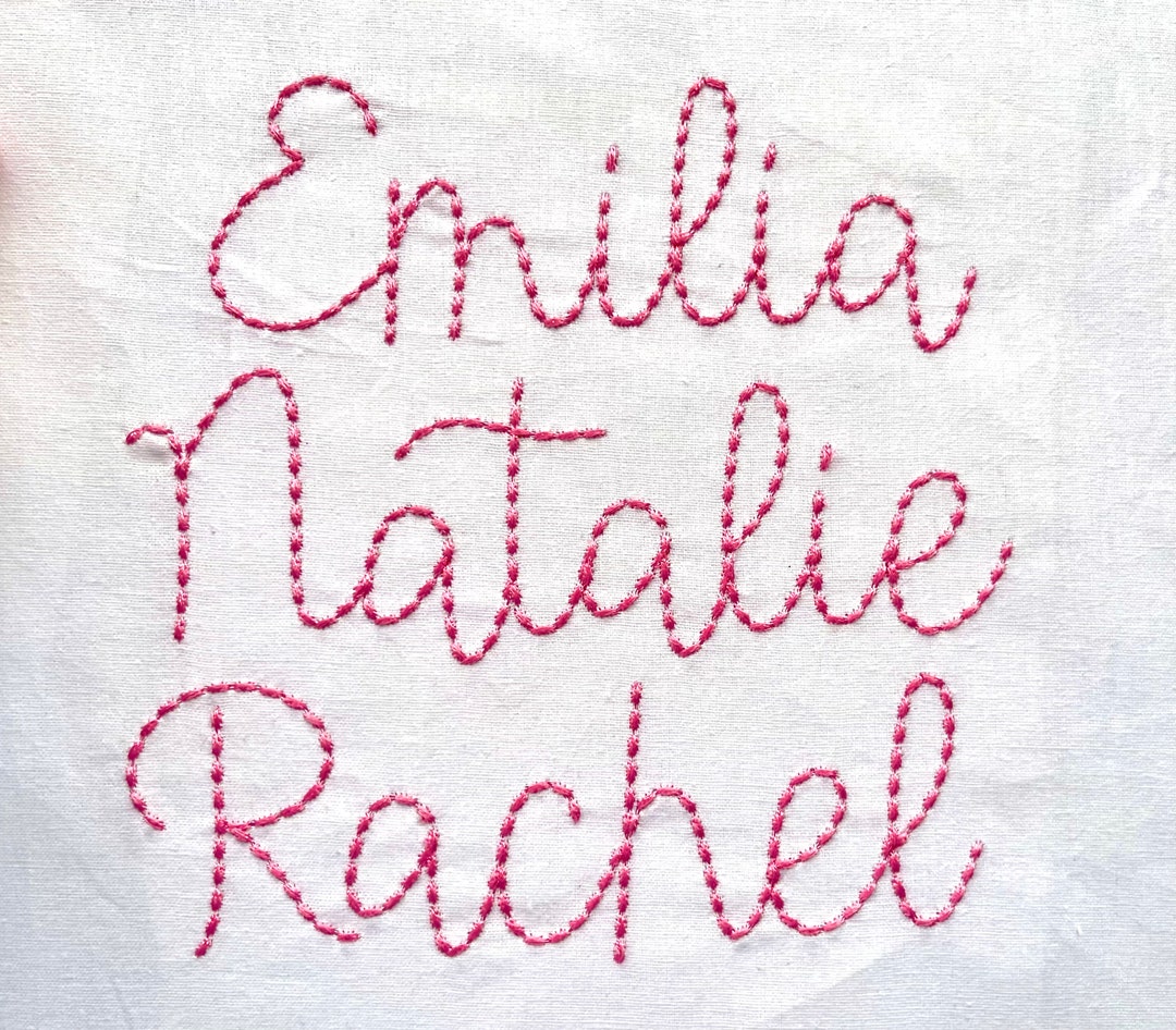 Hand Stitch Effect FONT Machine Embroidery Designs in Assorted Mini ...