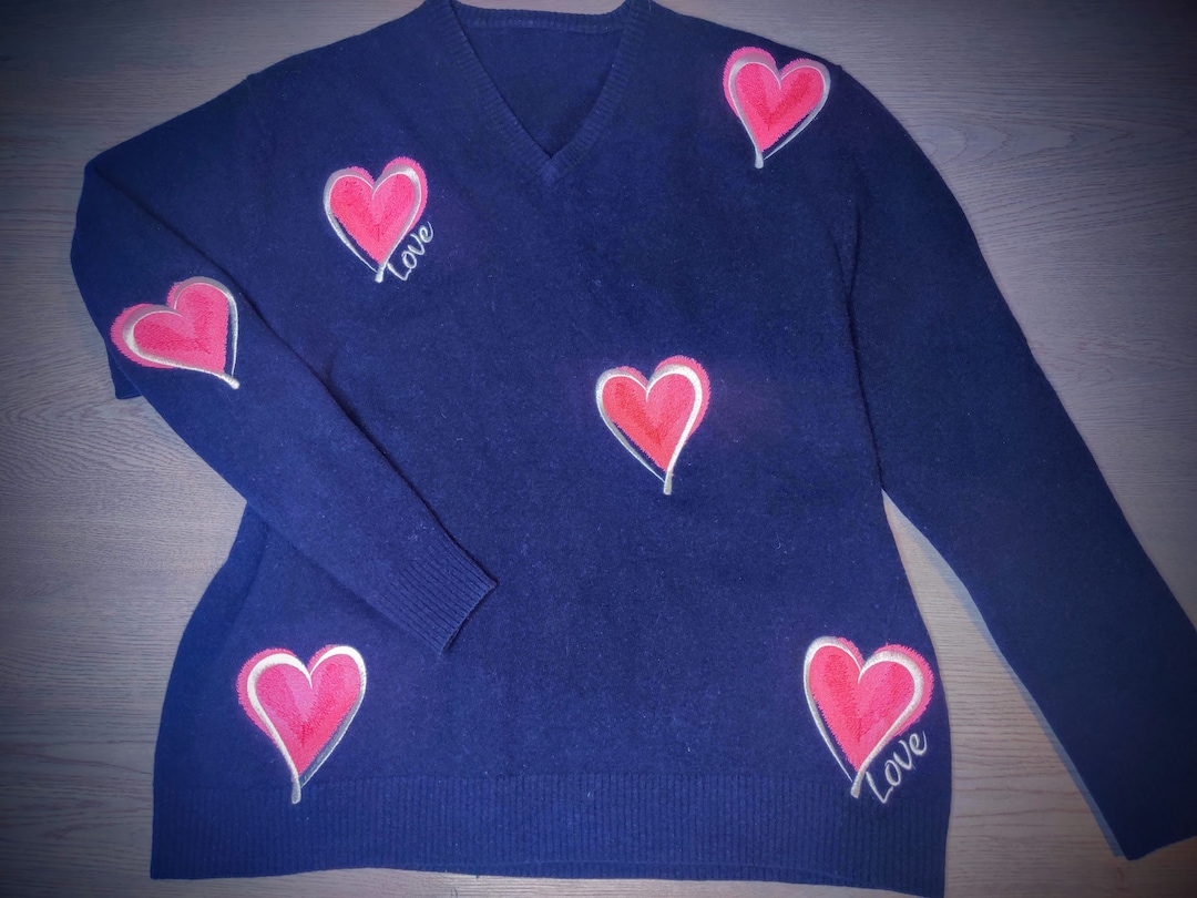 Heart Embellishment Embroidery 2, 3, 3a5 and 4 In, Cozy Imitating Hand ...