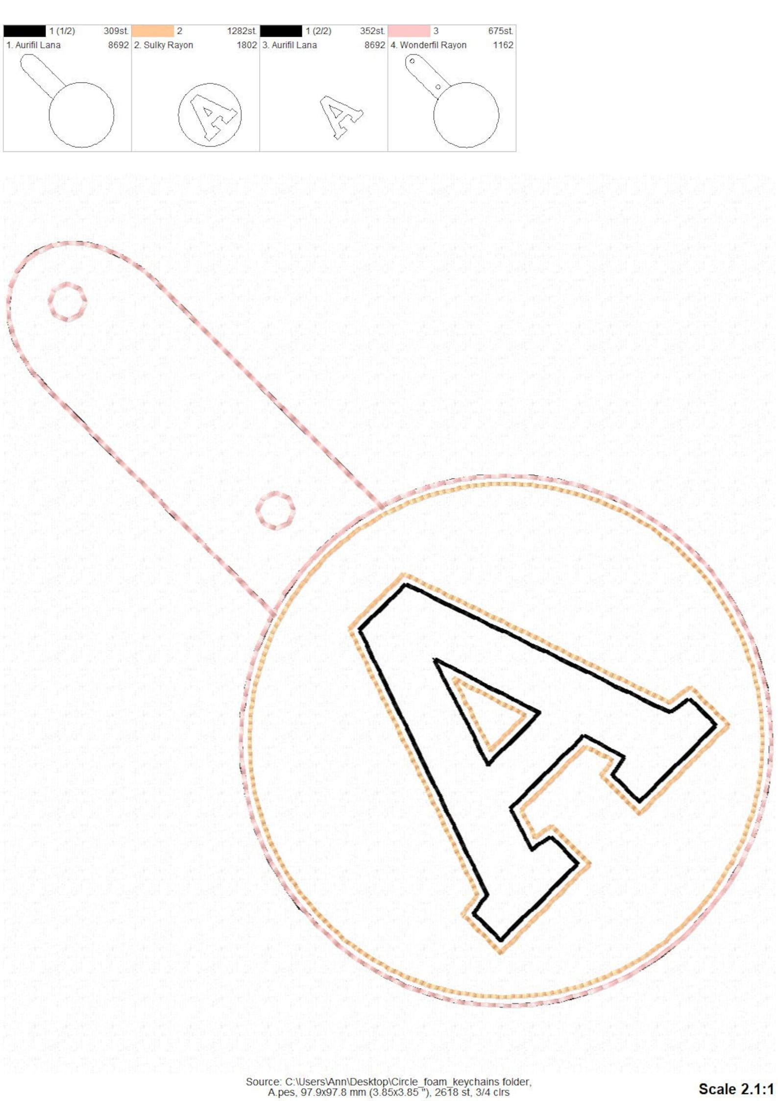 Special Puffy Puff Foam Round Shape Key Fob Snap Tab Monogram A-Z in ...