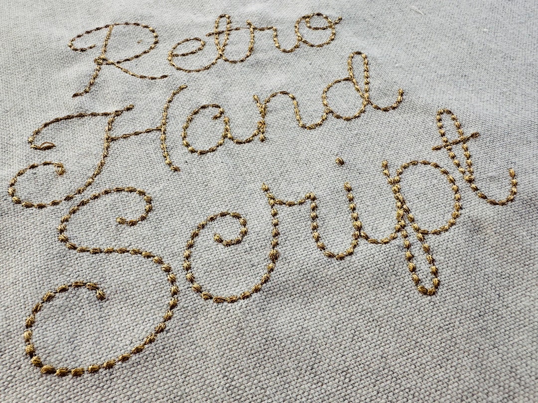 Classic Script Hand Stitch Effect FONT Machine Embroidery Designs Small ...