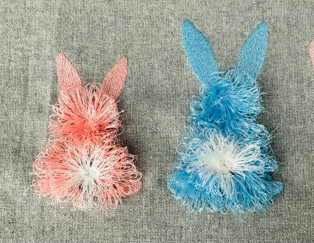 Fringed Easter Mini Bunny Fluffy Small Bunny Machine Embroidery Designs ...