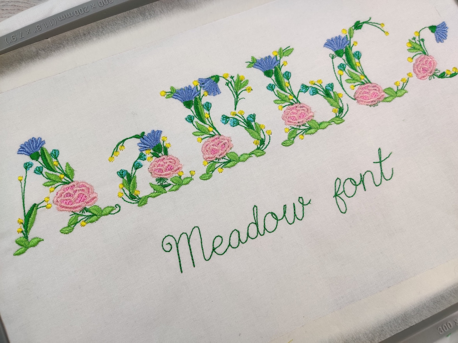 Meadow Flowers Font With Uppercase and Lower Case Letters, Monogram ...