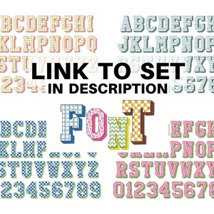 Dotted Dots Patterned Font 3 Three Colors Shadow Alphabet Letters and ...